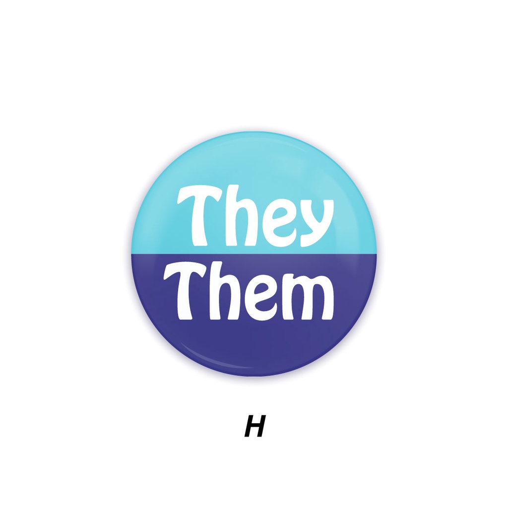 COLORFUL GENDER Identity PRONOUNS LGBTQ+ Pin Buttons 1.75" and 2.25 ...