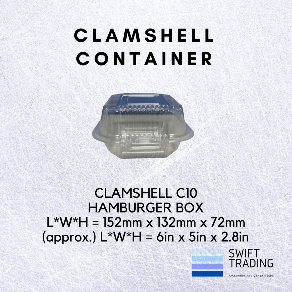 Clamshell Packaging Container OPS Plastic Material [ Hamburger Box ...