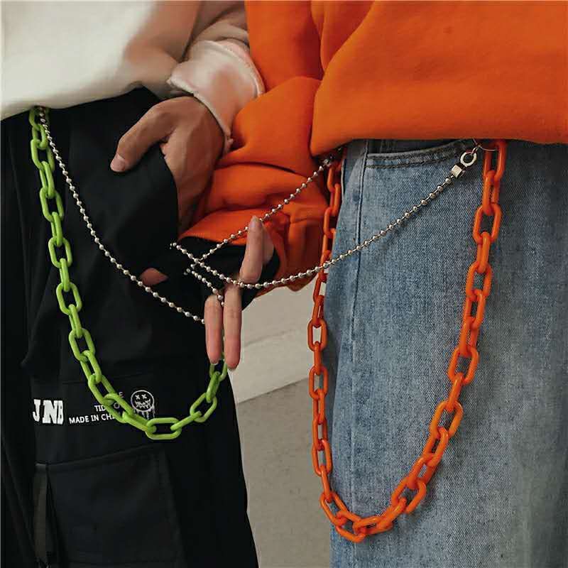 Punk Rock Acrylic Fluorescent Resin Hip Hop Decorative Pants Chain Belt ...