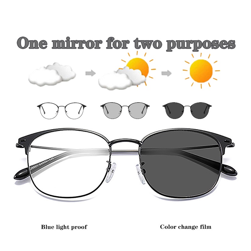 【COD+Ready Stock】Anti Blue Light Radiation Photochromic Fashion retro ...