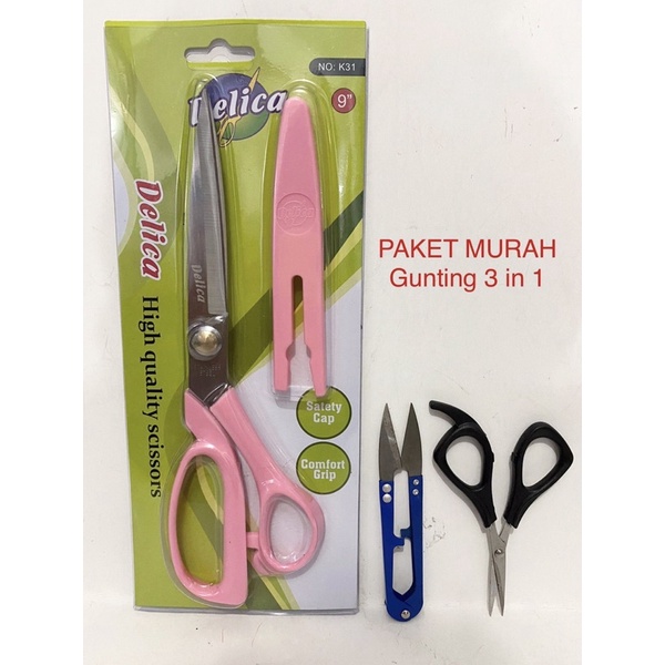 3 IN 1 Scissors Package (DELICA PORTABLE Scissors+Thread Scissors ...