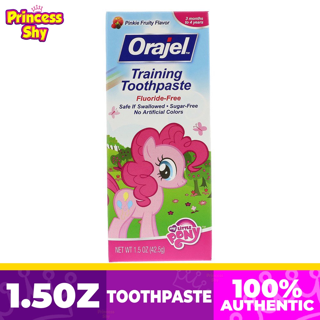 Orajel Training Toothpaste My Little Pony Fluoride-Free Pinkie Fruity ...