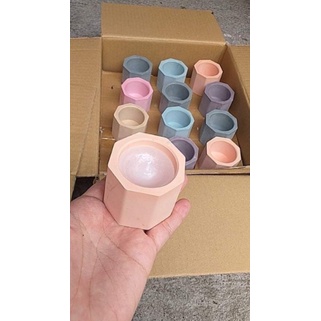 Mini octagonal pots (matte finish) for small plants and candle making ...