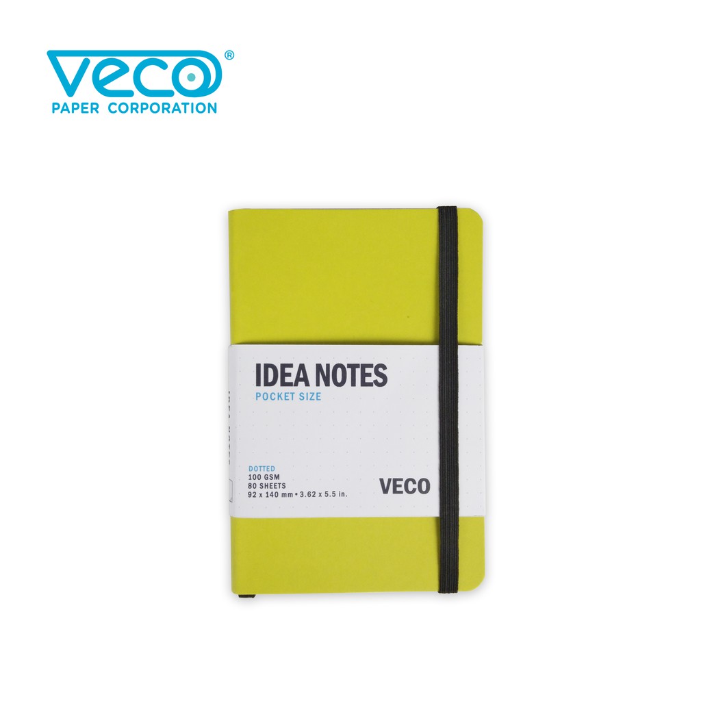 Veco Idea Notes Pocket Size Journal Notebook 3.6x5.5in w/Deluxe Cream ...