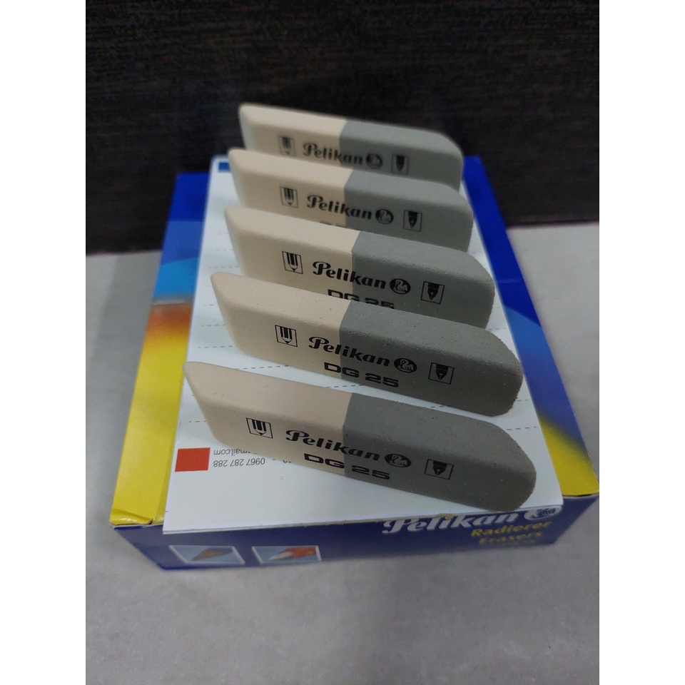 Pelikan lead eraser + ink (Germany), DG - 25 White Gray double-ended ...