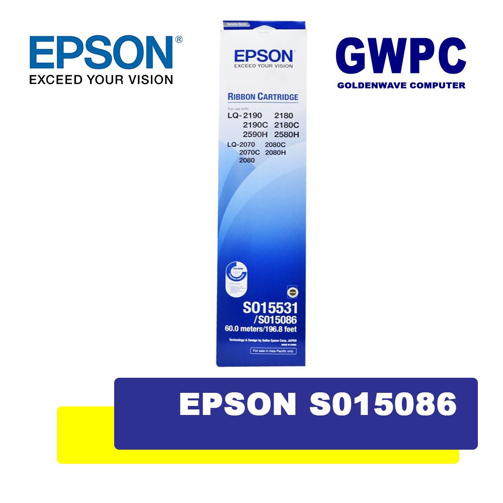 Epson S015086 S015531 Genuine Ribbon Cartridge for FX-2170 / 2180 LQ ...