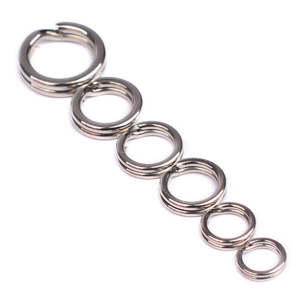 100 pcStainless steel double-layer flattening loop sub-fishing bait ...