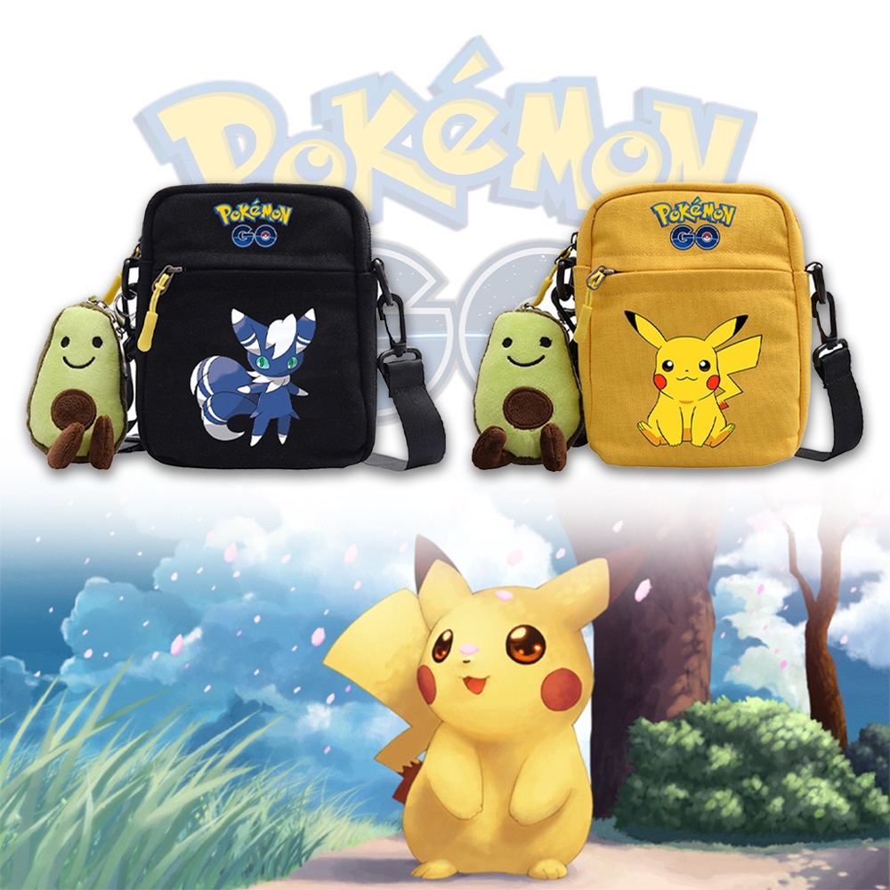Pikachu shoulder bag Pokémon anime backpack diagonal bag small square ...