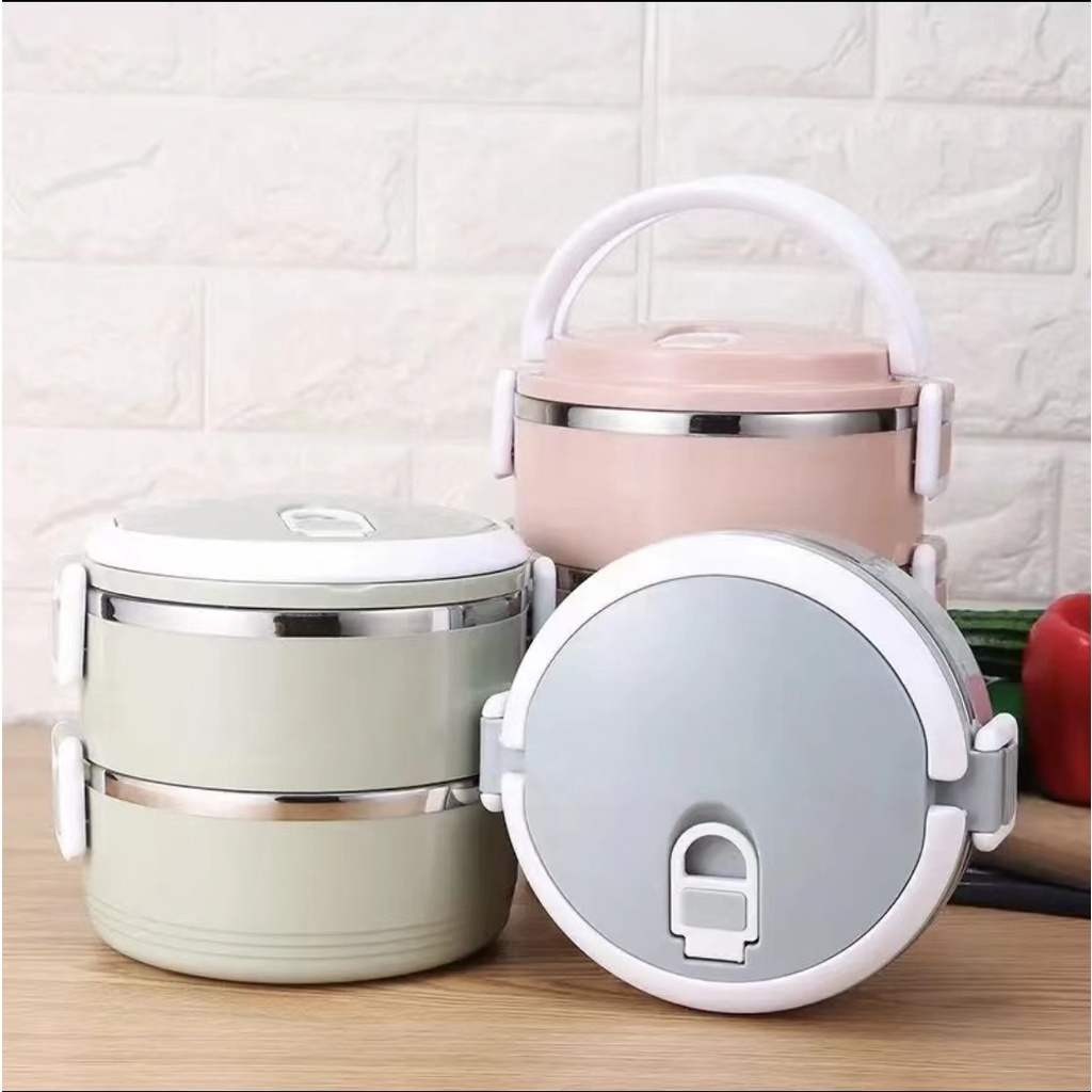 2 LAYERS STAINLESS STEEL LUNCH BOX HIGH QUALITY | Shopee Philippines
