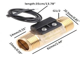 ESP Upgraded G1 2 Water Flow Hall Effect Sensor Switch Flowmeter ...