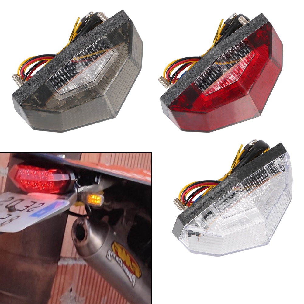 Motorcycle Signal Indicator Stop Brake Lights Motorbike Blinker 11 LED ...
