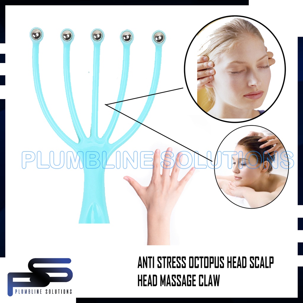 Head Massager Scalp Neck Comb Roller Five Finger Claws Steel Ball Hand