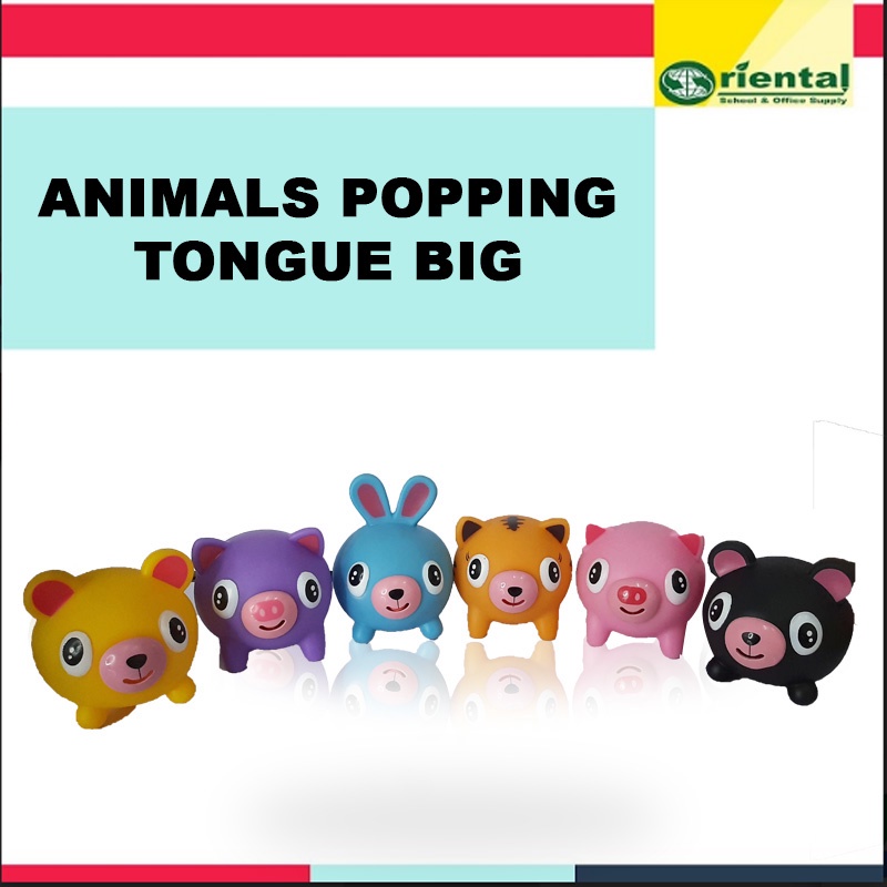 BIG 4 inches Animal Bleeping Popping Tongue Toys - Colorful Animal ...