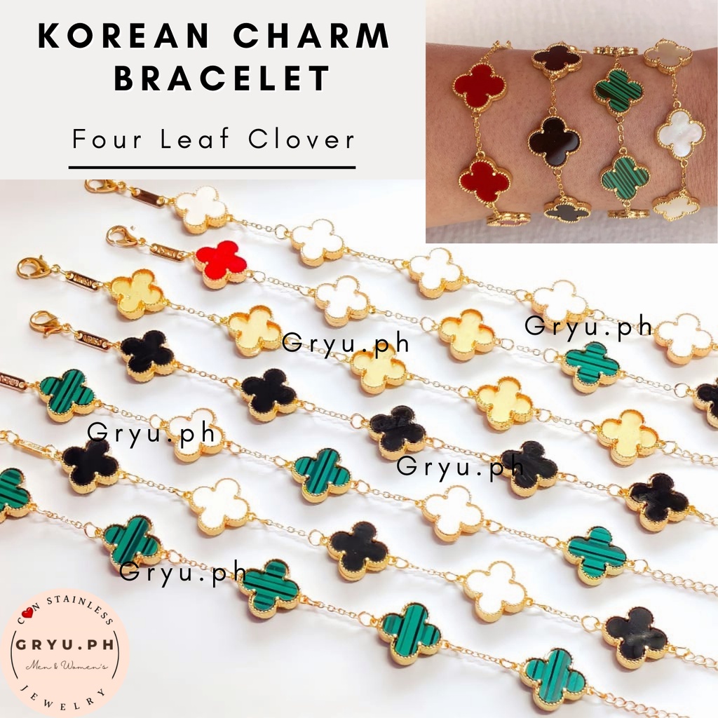 Gryu.ph Four Leaf Clover Charm Bracelet Women Jewelry Bangkok Fashion ...