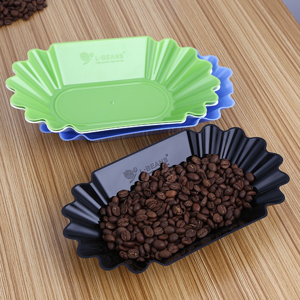 4 Color Reusable Plate Dish Coffee Beans Cupping Sample Tray Oval ...