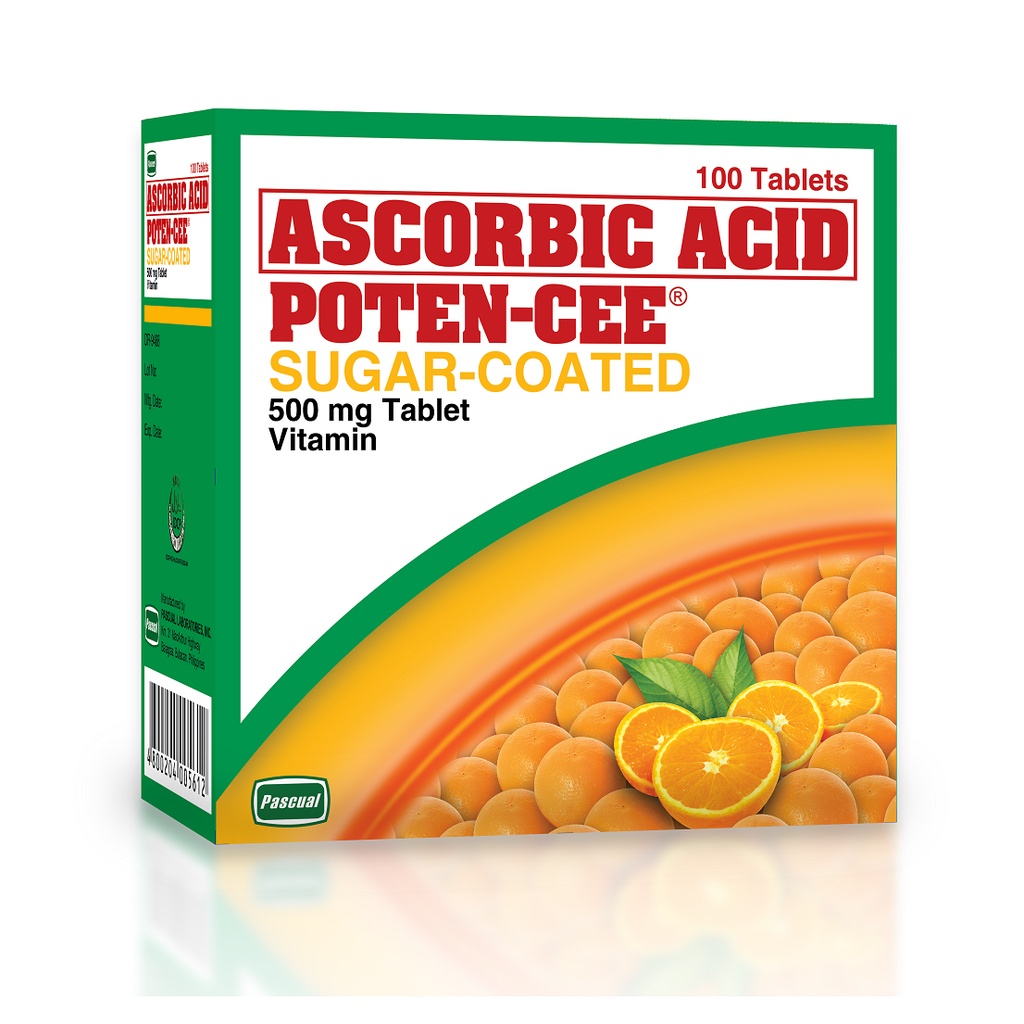 Poten-Cee Ascorbic Acid Sugar-Coated 500mg Tablets (10 pcs/pack ...