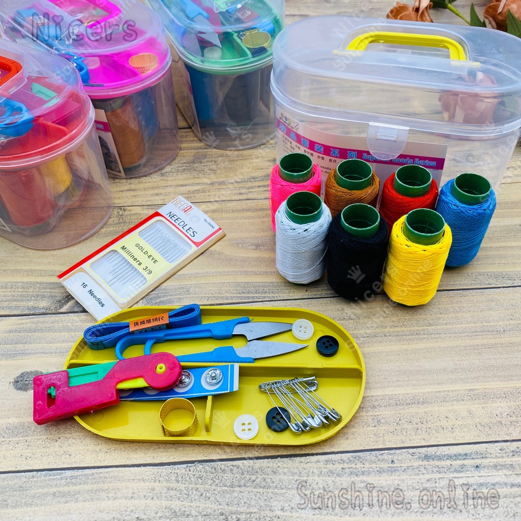 Small and Big Size Hand Sewing Kit Box Set 10 in1 Household Sewing ...