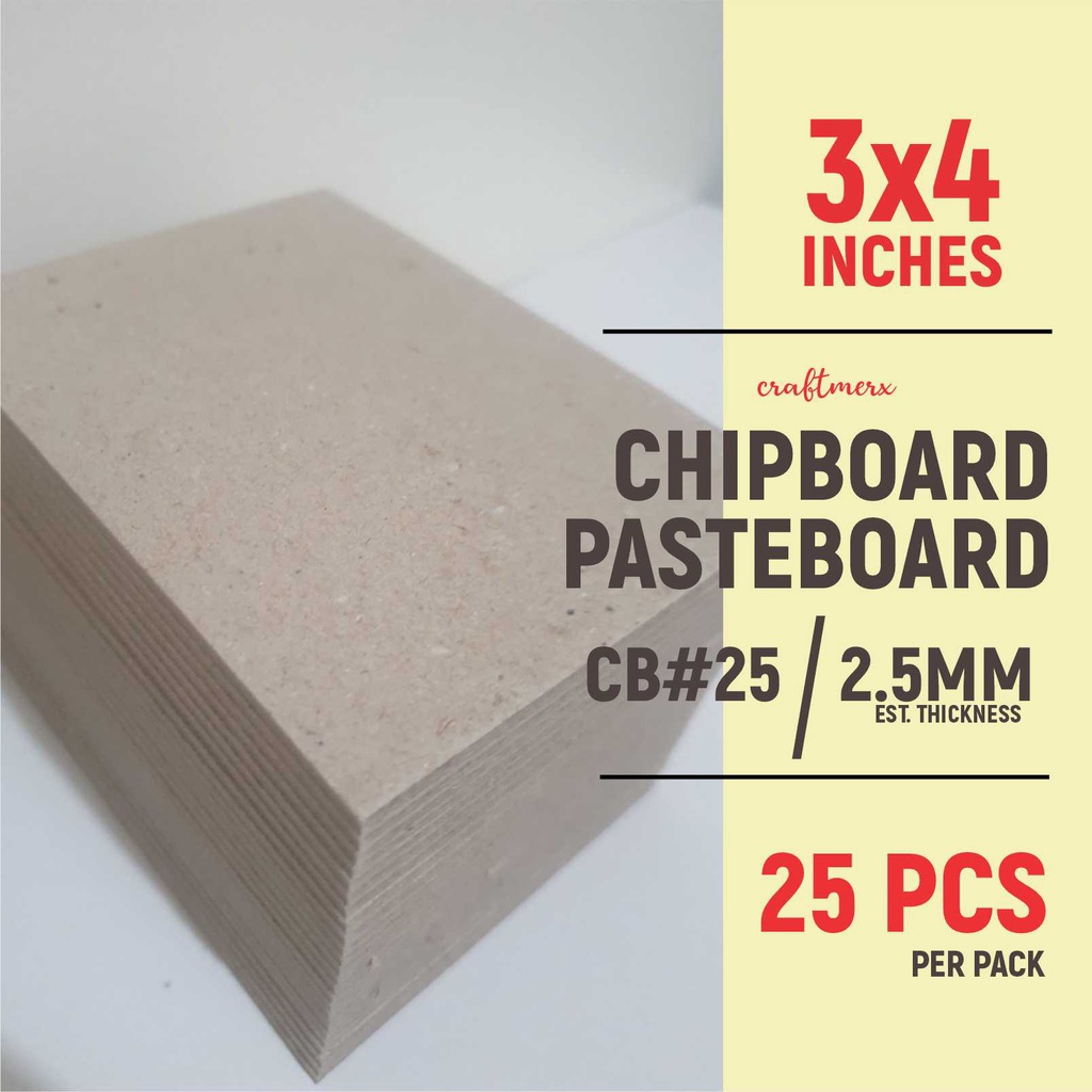 CHIPBOARD / PASTEBOARD #25 3x4 inches, 2.5mm , 25 pcs photocard ...