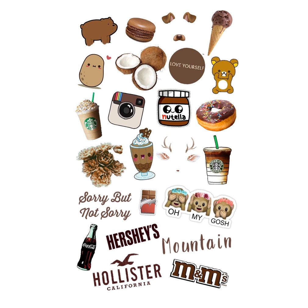 Brown edition sticker pack aesthetic korean journaling | Shopee Philippines