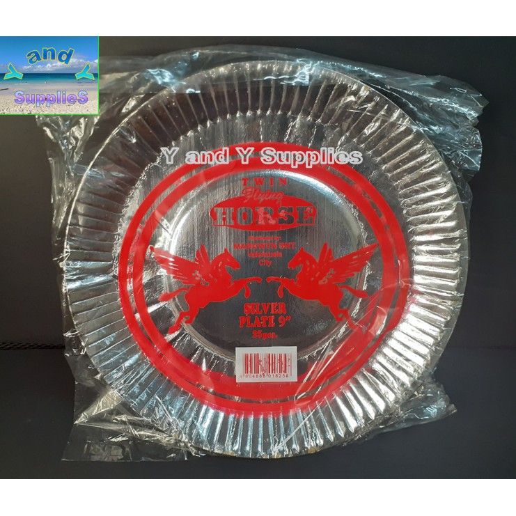 Paper Plate, 25 PIECES!, Coated, Laminated, White and/or Siilver, 9 ...