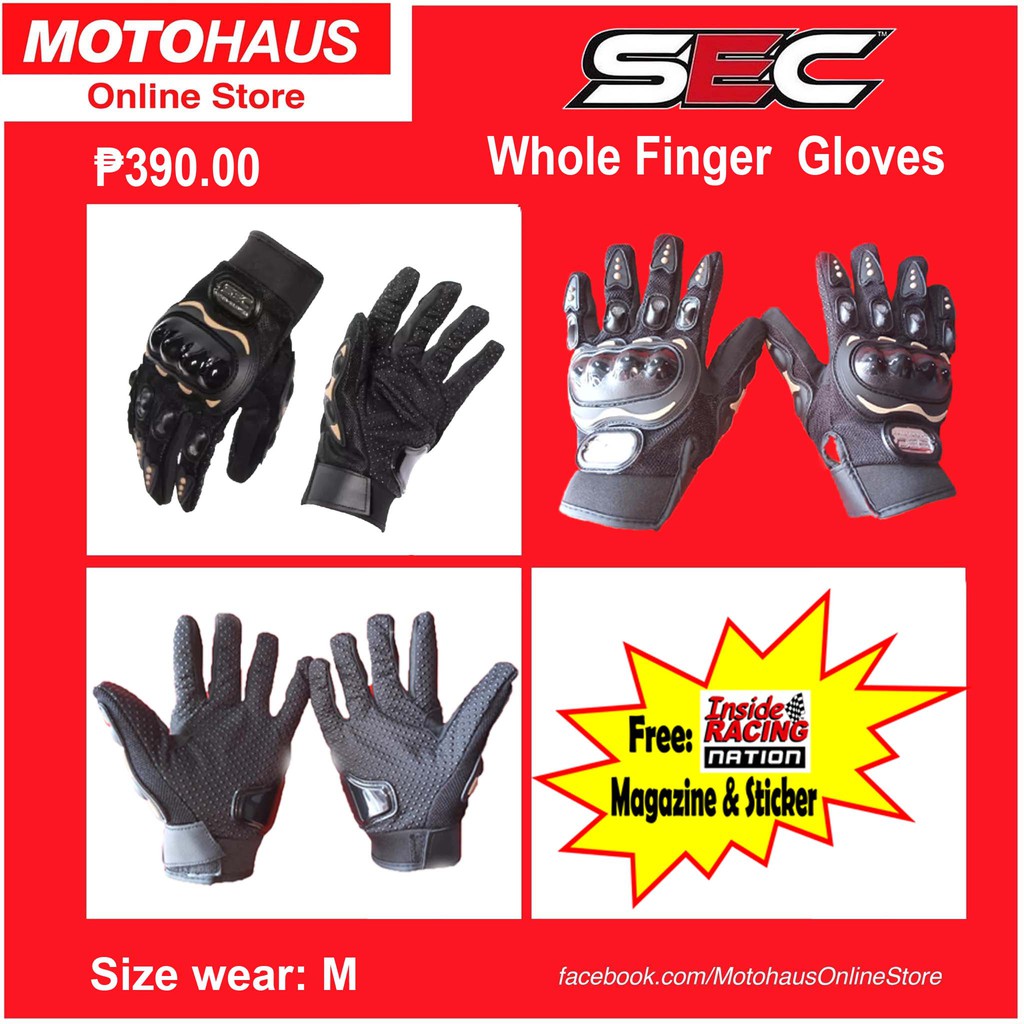 SEC MOTORCYCLE WHOLE FINGER GLOVES | Shopee Philippines