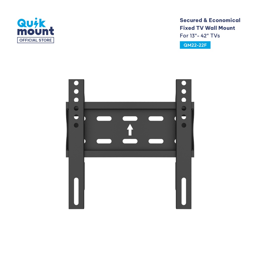 Quikmount Secured and Economical Fixed TV Wall Mount for 13-42 Inches TVs (QM22-22F) | Shopee ...
