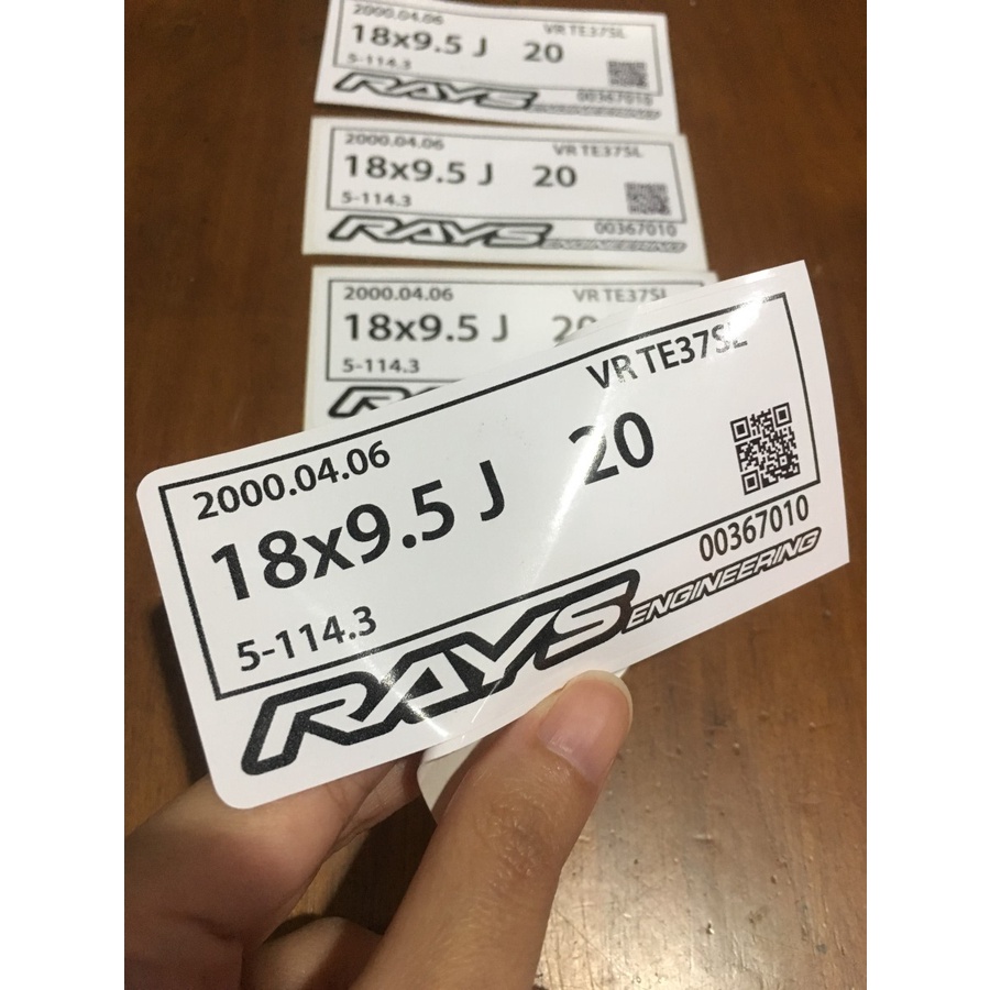 Sticker JDM RAYS Barcode Spec Label Set Of 4pcs | Shopee Philippines