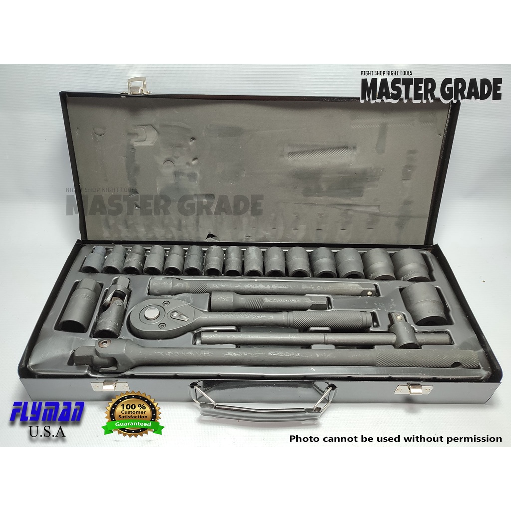MG ORIGINAL FLYMAN HEAVY DUTY 24PCS 1/2 DRIVE SOCKET SET 6PTS (COD ...