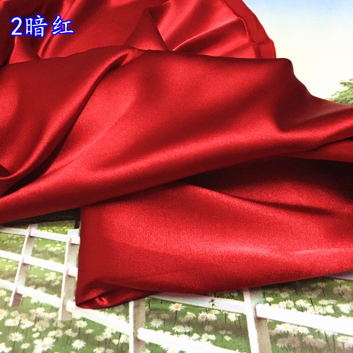 [red plum] New Ready Stock Encrypted Stretch Satin Lining Fabric Solid ...
