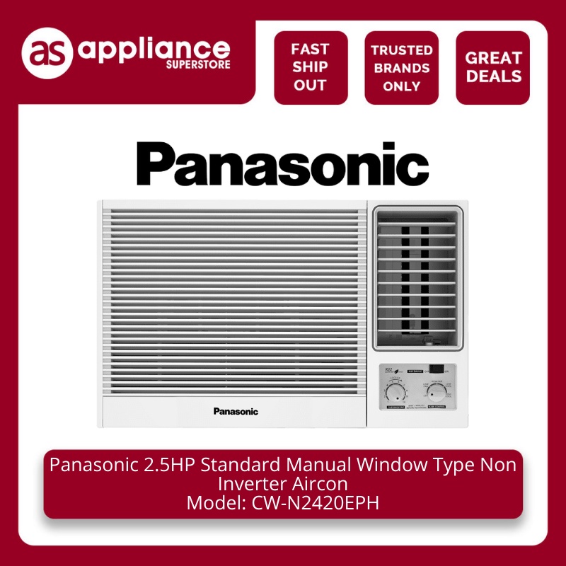 Panasonic 2.5HP Standard Manual Window Type Non Inverter Aircon CW ...