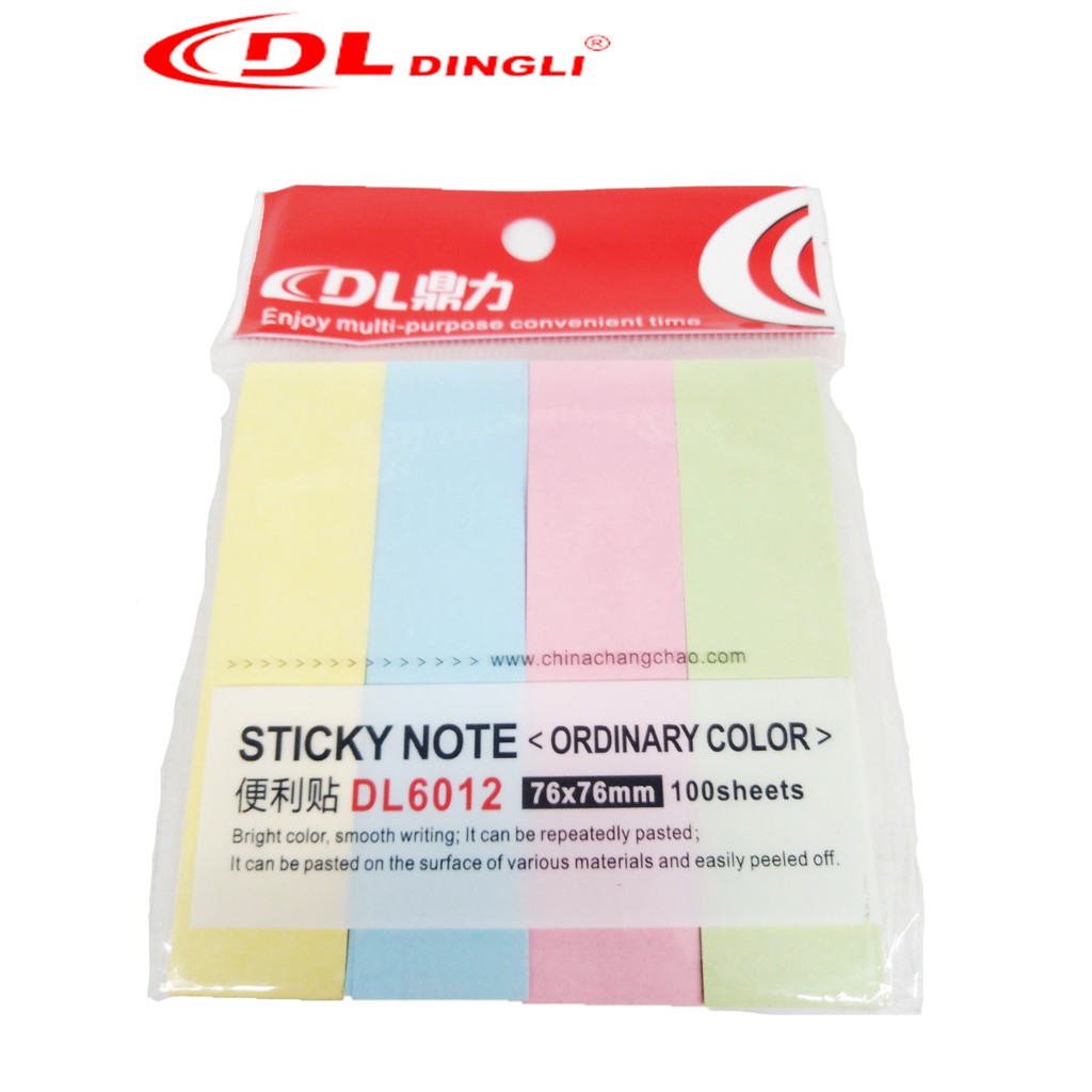 100 Sheets/Pad Sticky Note 4 Ordinary Color (DL6012B) | Shopee Philippines
