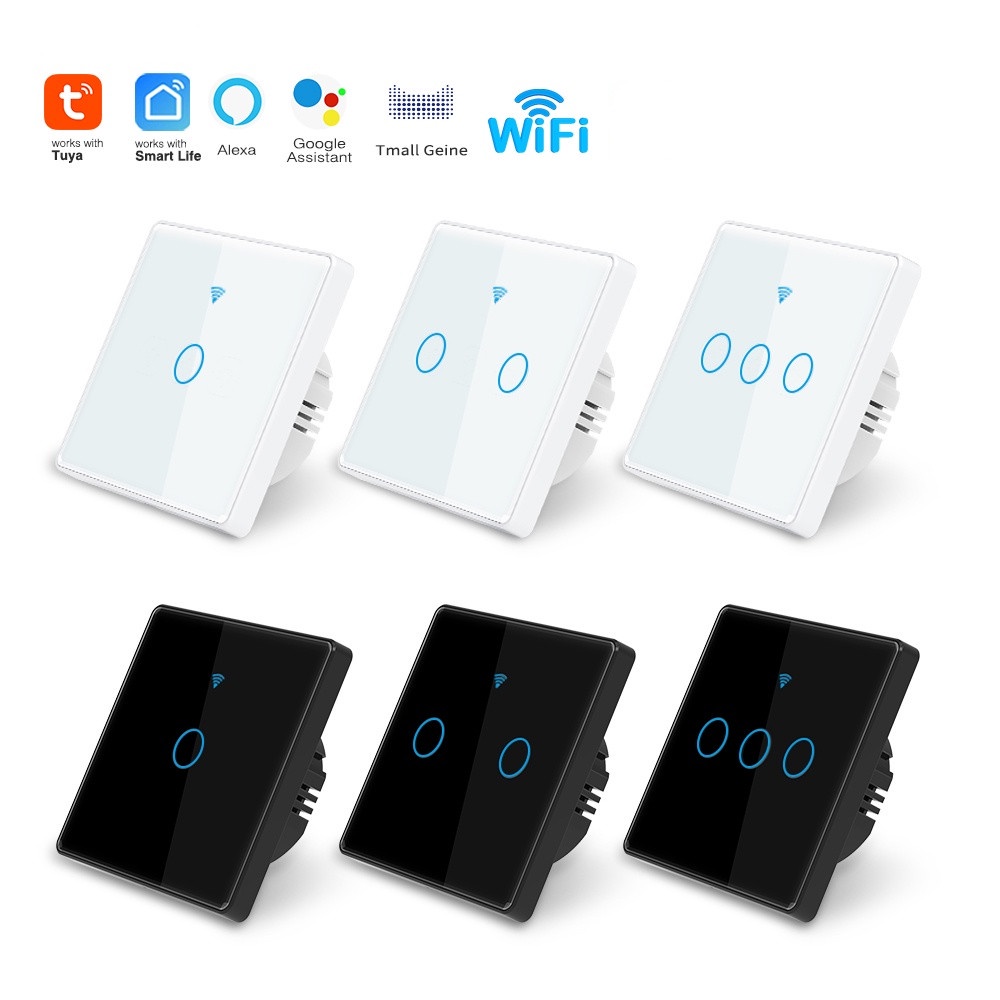 Tuya Wifi Smart Switch Wall Touch Switch No Neutral Wire and Neutral ...