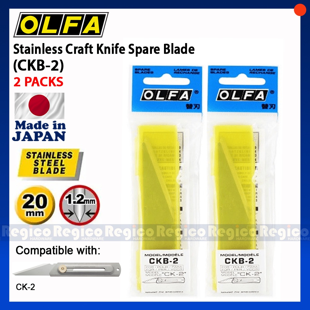 OLFA Blade Pack CKB-2 for Olfa stainless steel crafting knife Ck-2/20 Regico Hardware | Shopee ...