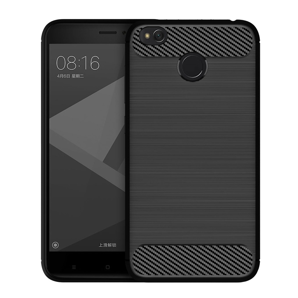 Xiaomi Redmi 4X Casing Armor Carbon Fiber TPU Soft Silicone Back Cover ...