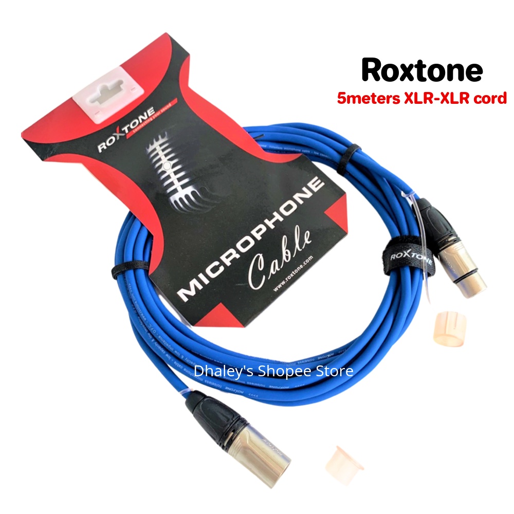 Roxtone Heavy Duty Mic Cord Sound / Mixer Cord 3P XLR Jack to 3P XLR Plug Cannon jack to Cannon ...