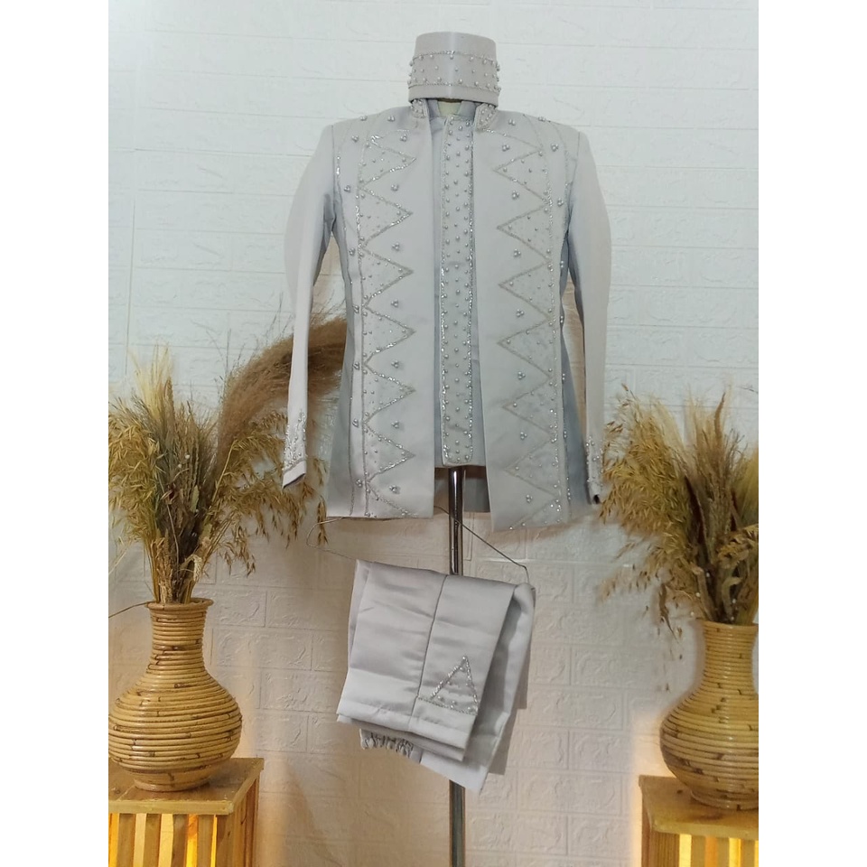 Beskap SILVER MEN'S BRIDAL BASOFI | Shopee Philippines