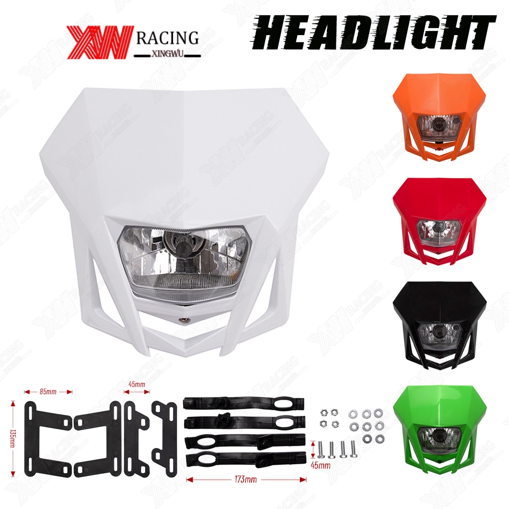 Dirt Bike Supermoto Universal Headlight Kit Motorcycle Head Lamp S2 12V ...