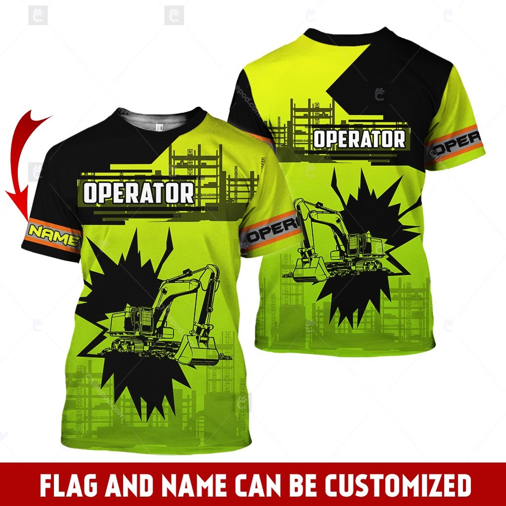 Personalized Name Heavy Equipment Operators 3D All Over Printed Clothes ...