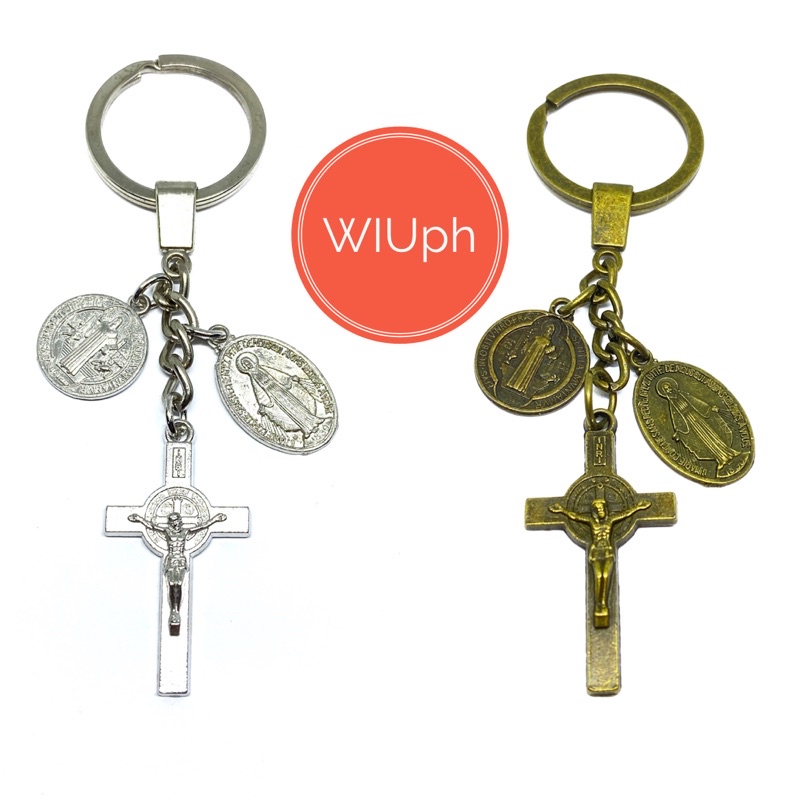 St Benedict + Our Lady of Miraculous Keychain | Shopee Philippines