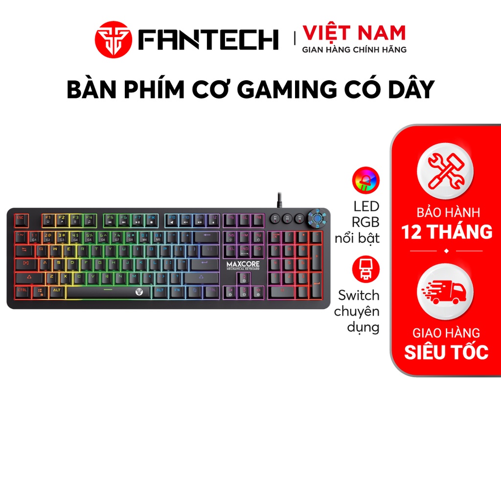 Fantech MK852 MAXCORE Blue Brown Switch Mechanical Keyboard RGB LED ...