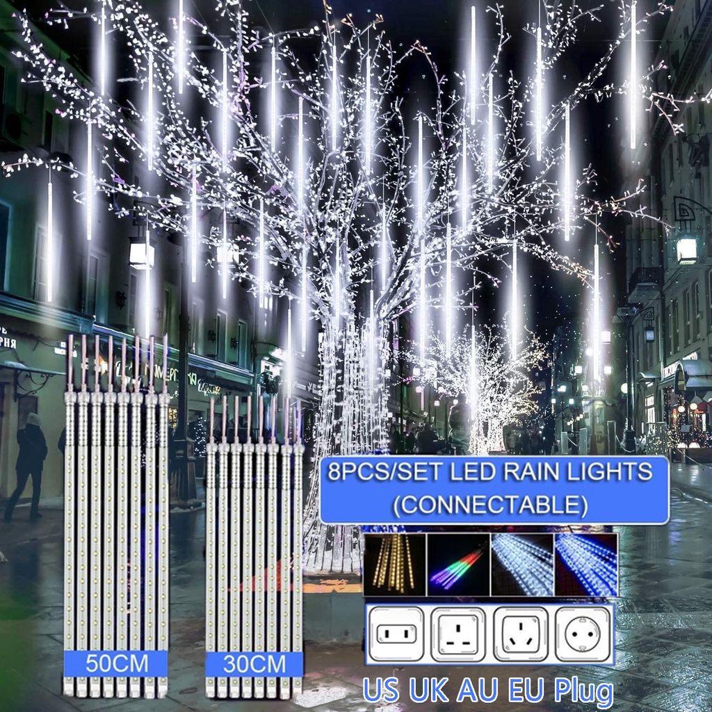 LED Meteor Shower Rain Lights String Lights Outdoor Waterproof Garden ...