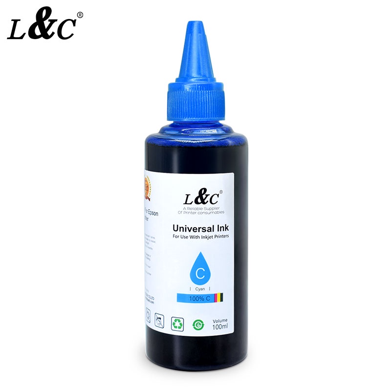 L&C Dye Ink UV Ink 100ml 4 Colors Universal Dye Ink for Inkjet Printers ...