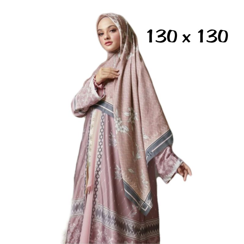 Hijab Quadrilateral motif Renata Coksu Jumbo Size Syar'I 130 X130 ...