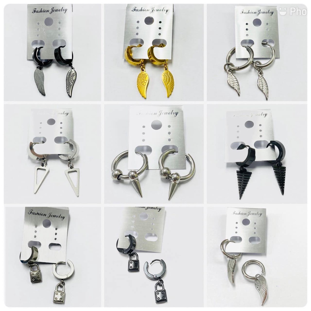 Ear Ring Hoop Earring Stainless Steel Genuine k-pop style Premium Work ...