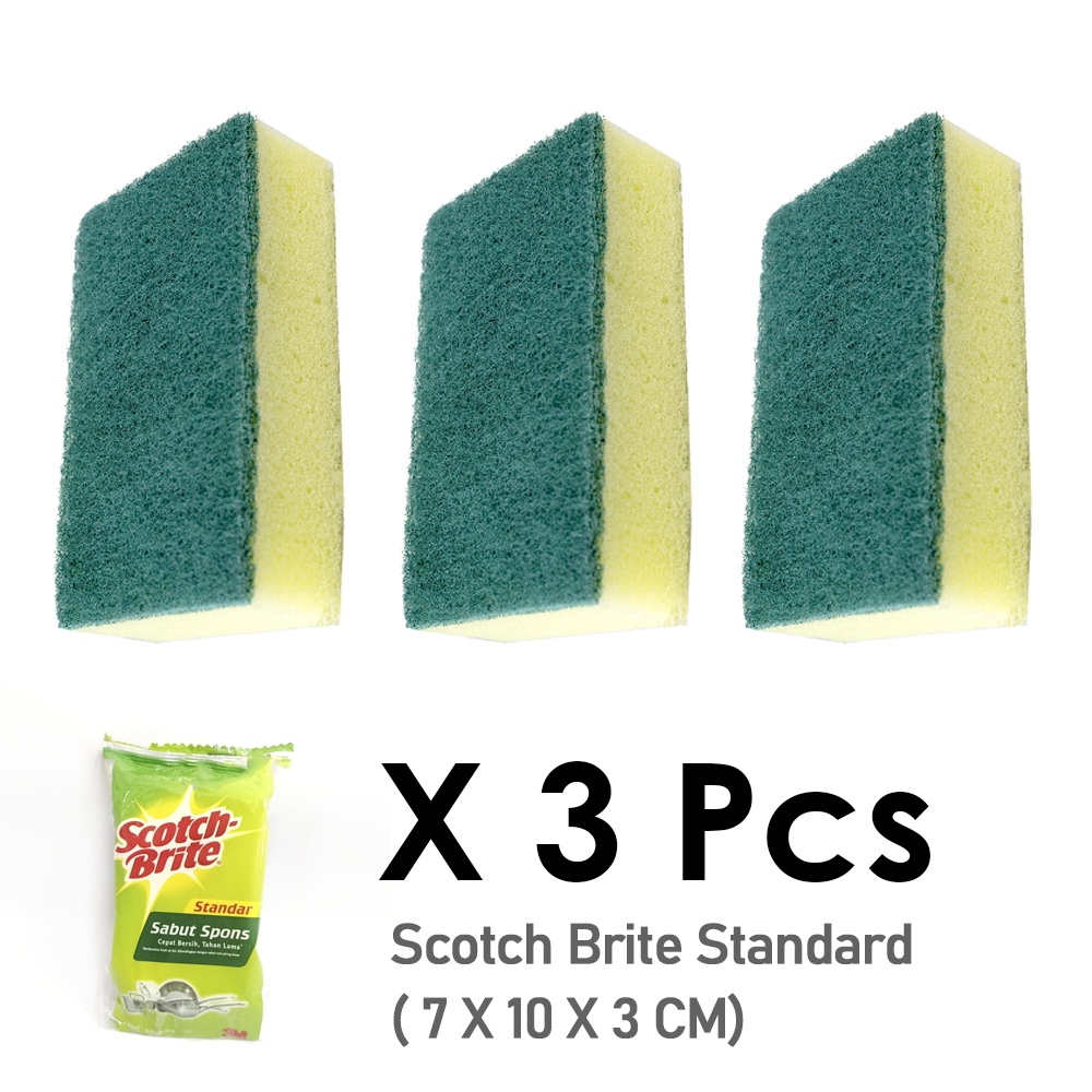 MyHomey 3M Scotch Brite Package of 3 Pcs Basic Dish Washing Sponge ...