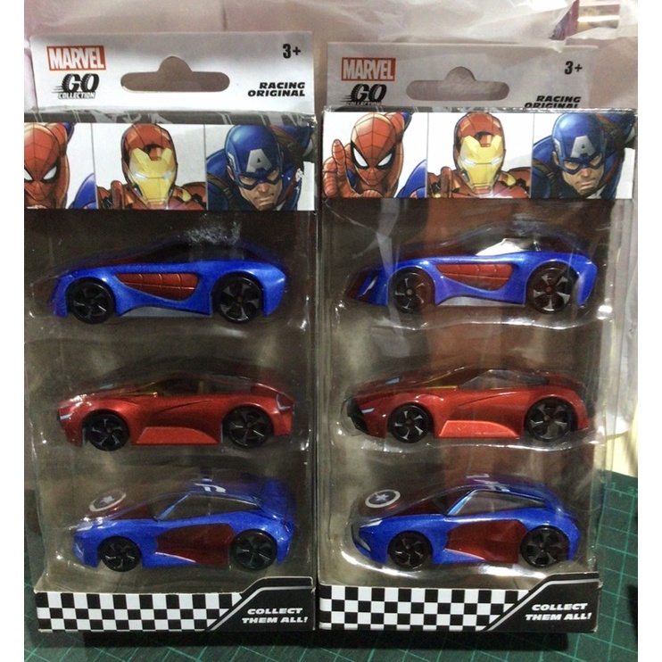 Marvel Go Collection 3 pack “Racing Original” Diecast Metal Toy Cars ...