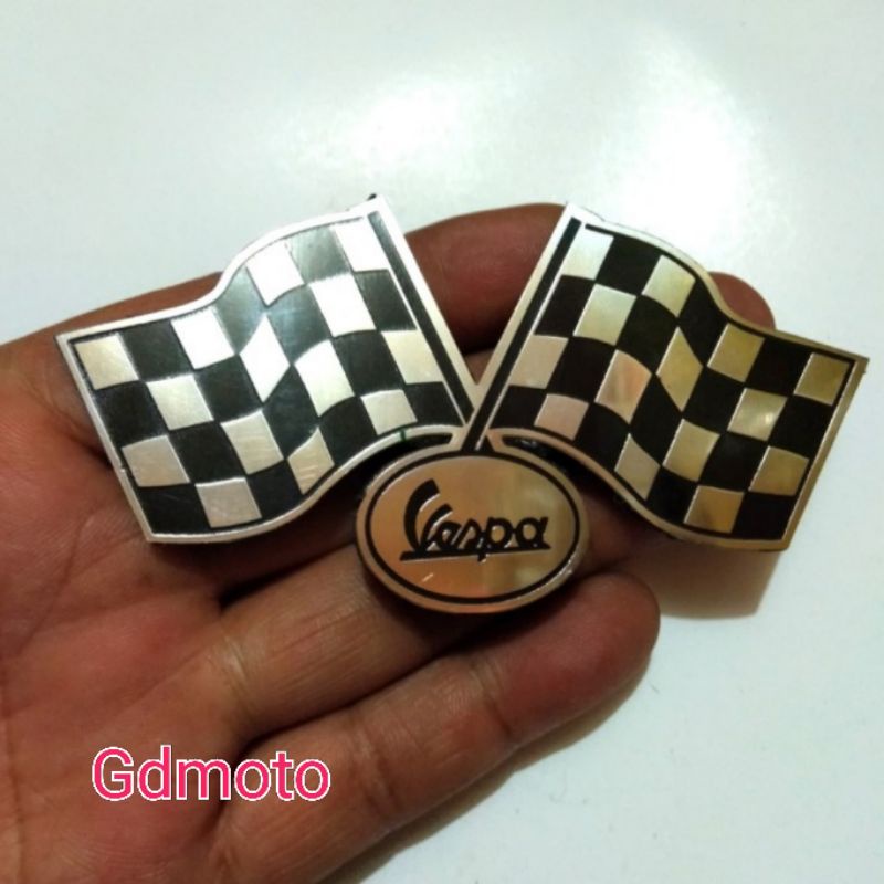 Vespa Emblem Sticker Cross Metal Flag Italy GB Indonesia German Vespa ...