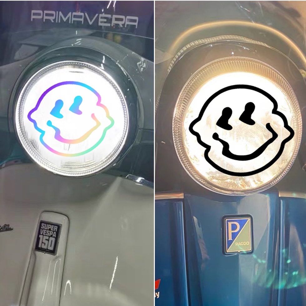 Wave Smiley Face Emoji Non-reflective/Laser Motorcycle Headlight ...
