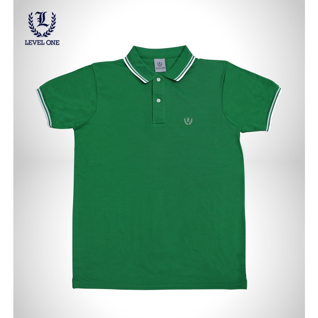 Level One Men's Twin Stripes Same Color Polo Shirt w/ "L" Crest ...