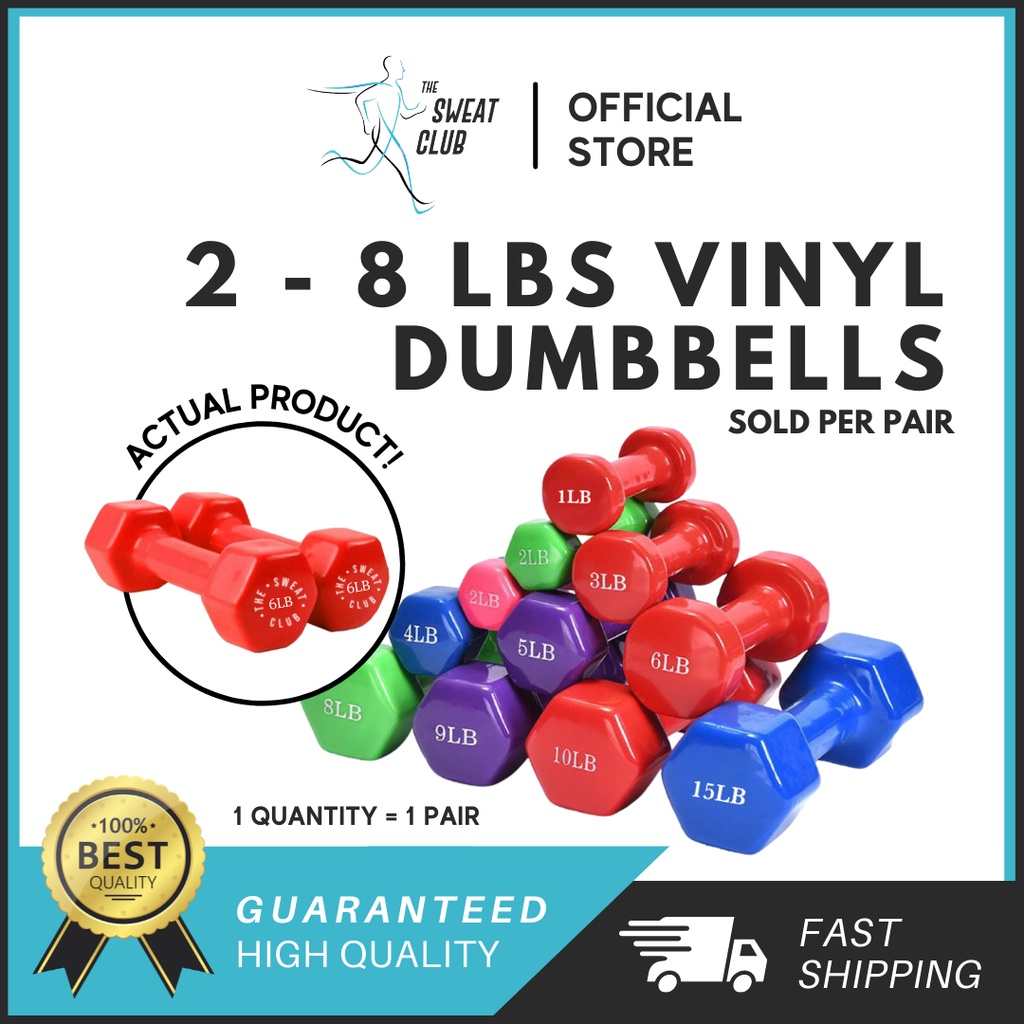 [1 PAIR/2PCS] 2-9 LBS Vinyl Dumbbell NO CHOOSING OF COLORS Weight ...